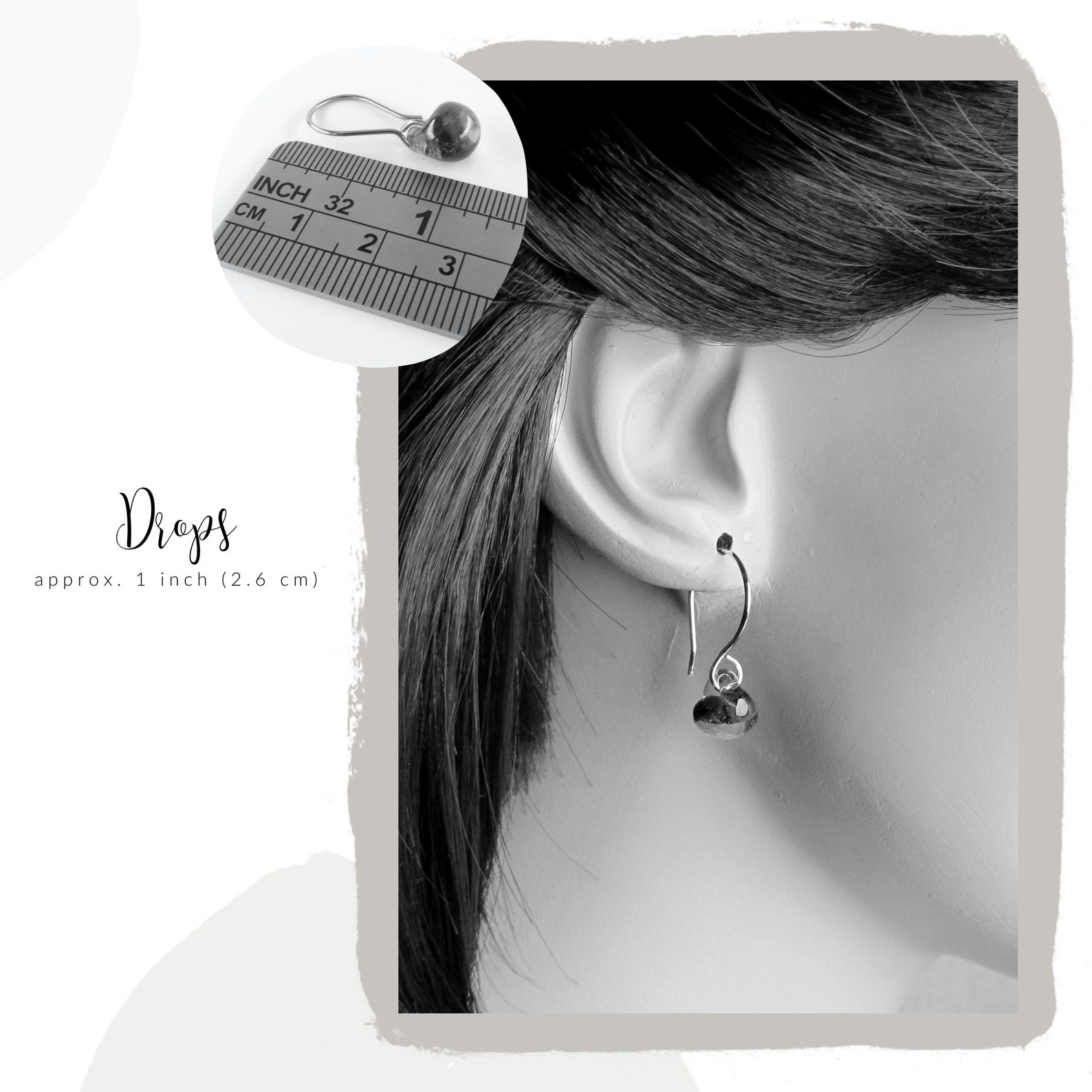 Mottled Honey Plum White Glass Drops, Lampwork Earrings, Sterling ...