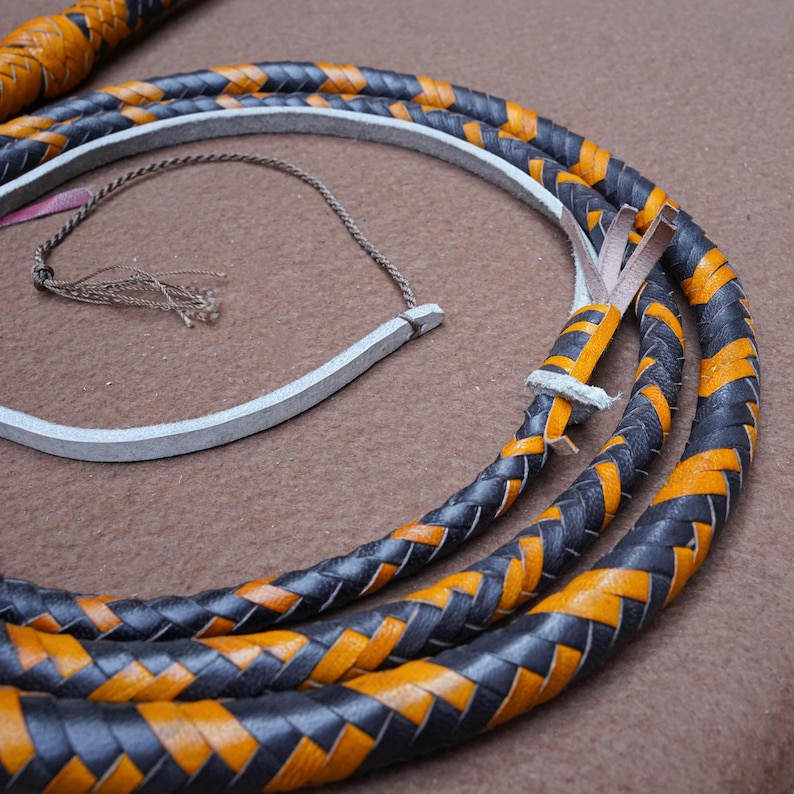 INDIANA JONES Style Leather Bullwhip, 4ft to 10ft Long, 12 Plaits ...