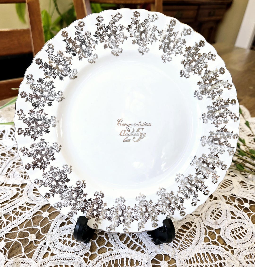 Royal Albert 25th Silver Anniversary Plate - Etsy