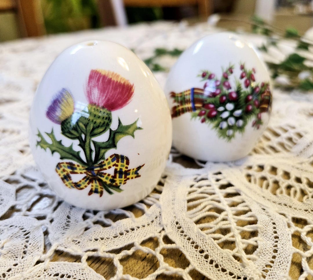 Royal Sandford Bone China "thistle" Salt and Pepper Shakers - Etsy