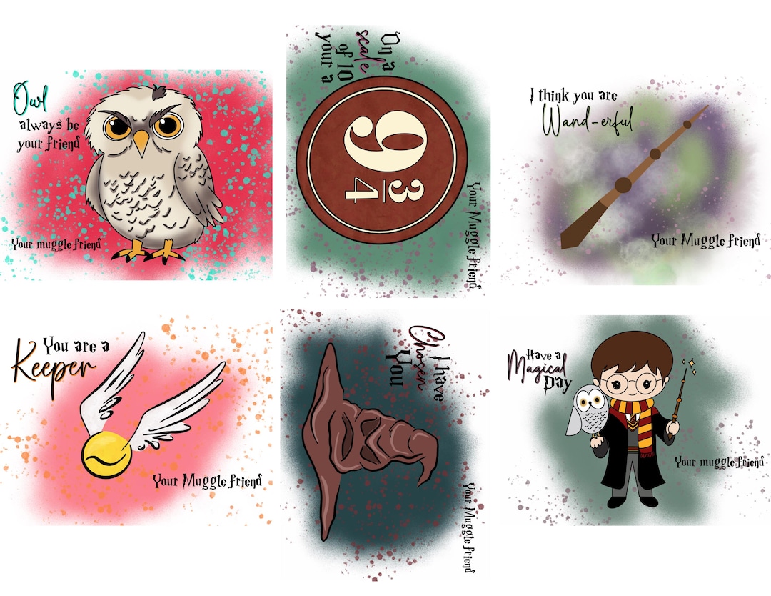 Printable Wizard Kids Valentine Cards JPEG PDF, Magic Valentine's Day ...