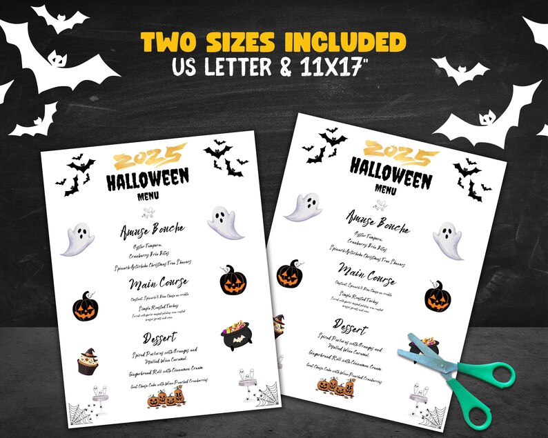 Editable Halloween Menu Template: Party, Wedding, Shower (digital ...