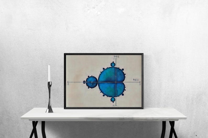 Mandelbrot Set Poster - Deep Blue - Fractal Watercolor Painting Digital ...