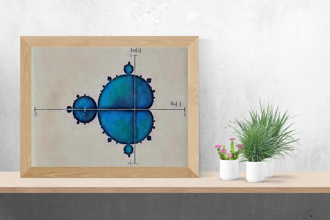 Mandelbrot Set Poster - Deep Blue - Fractal Watercolor Painting Digital ...