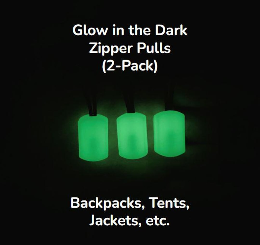 Glow in the Dark Zipper Pulls (2-pack) for Tents, Backpacks, Jackets ...