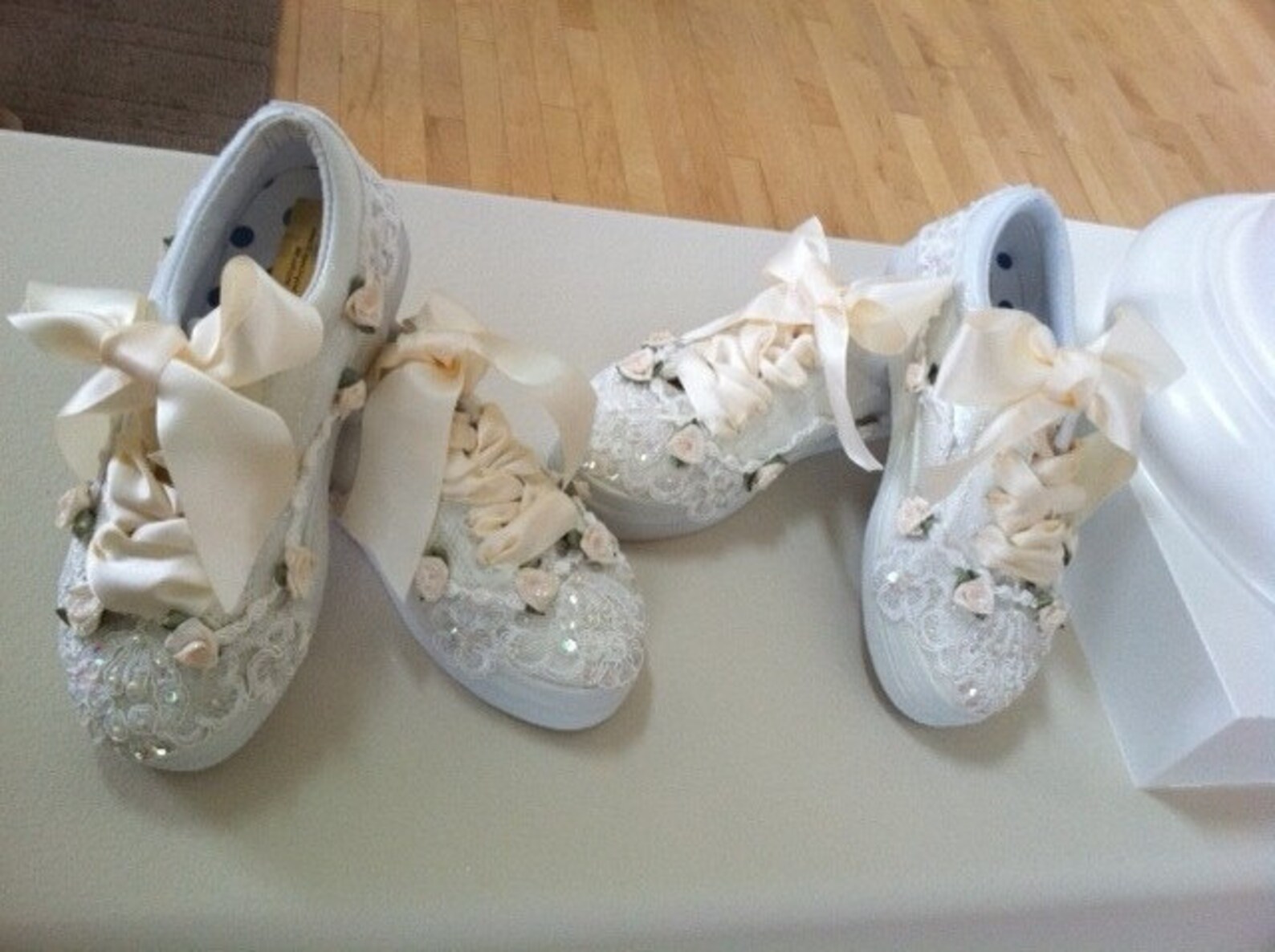 Ivory Original Beaded Bridal Sneakers in Ivory - Etsy