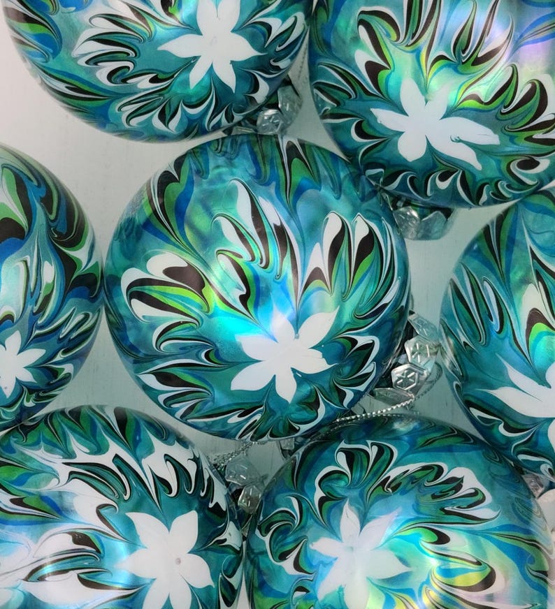 Starflake Carribean Ornament. Unique, Marbled by Hand, 3", and Shatter ...