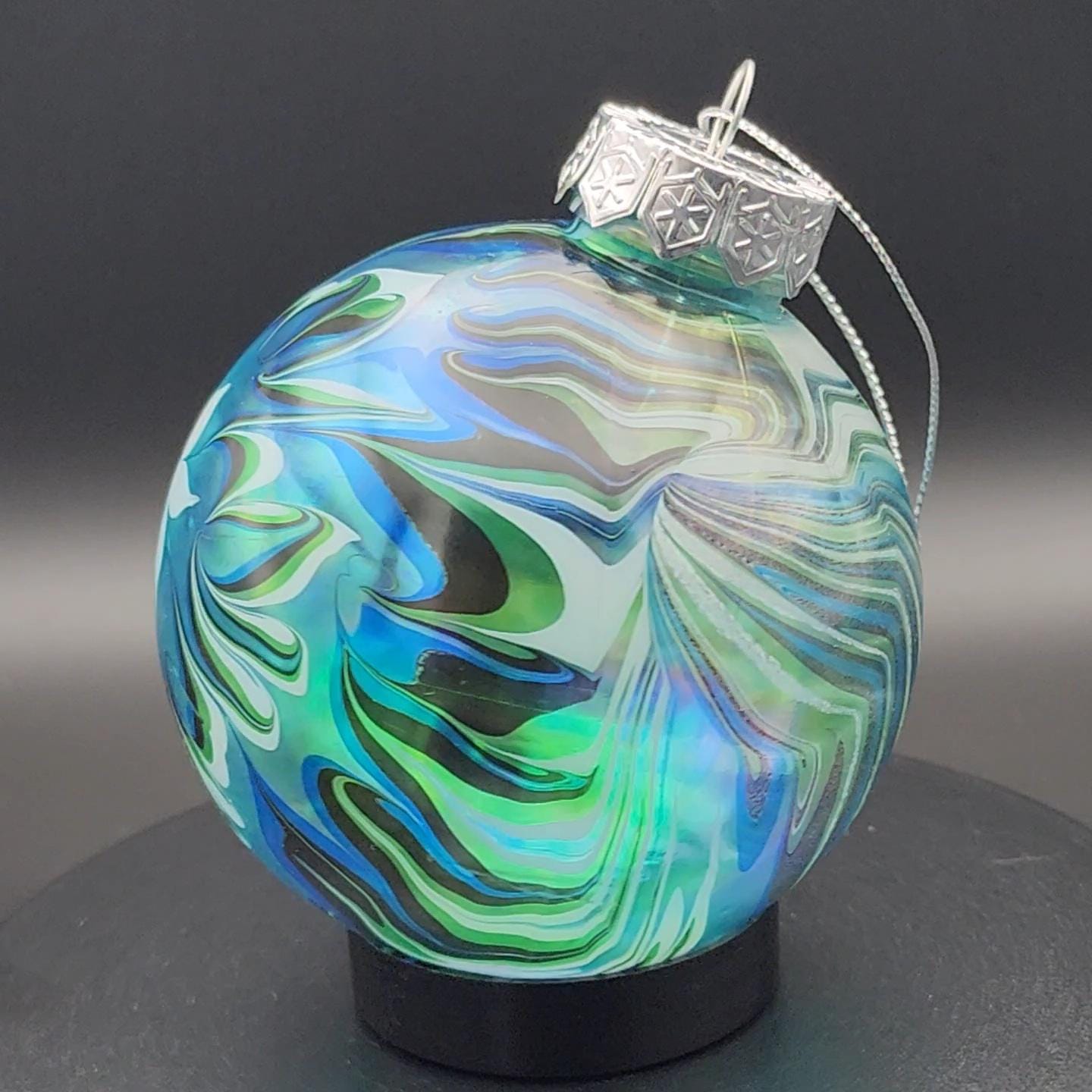 Starflake Carribean Ornament. Unique, Marbled by Hand, 3", and Shatter ...