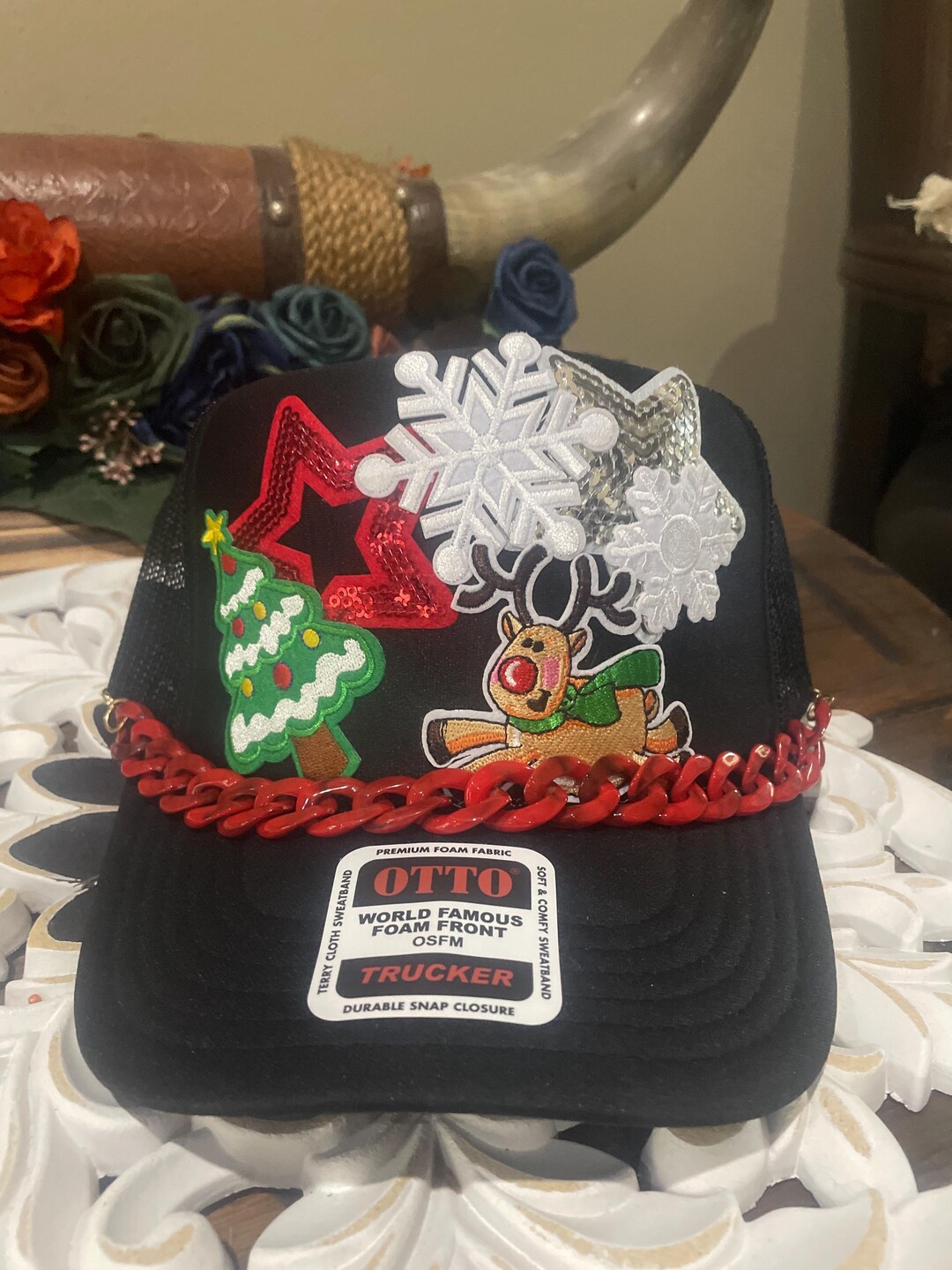 Christmas Patch Otto Trucker Hat Cap by Turquoise&yarn - Etsy