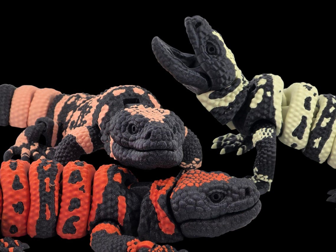 Articulated Gila Monster - 3d Digital File Articulated Lizard - Etsy