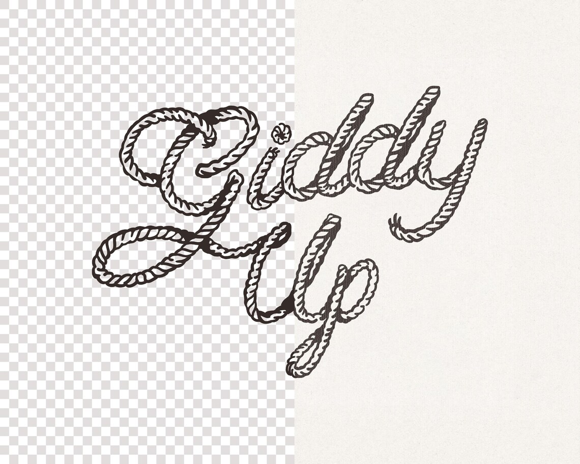 Giddy up Rope Lettering PNG & SVG Download | Country Cowgirl Clipart ...