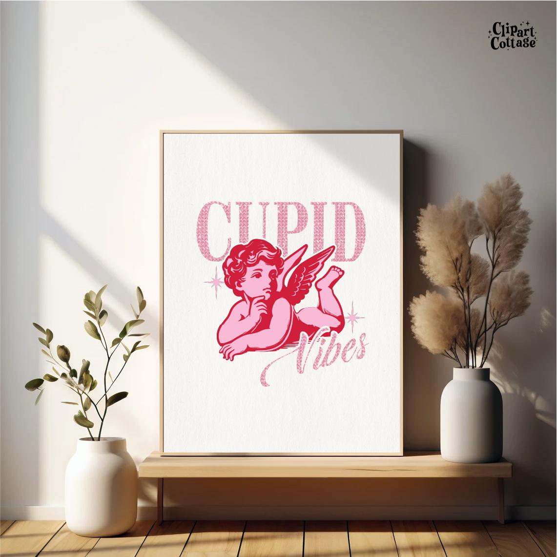 Cupid Vibes PNG, Retro Cupid Vibes PNG, Cupid Vibes Valentines Day PNG ...