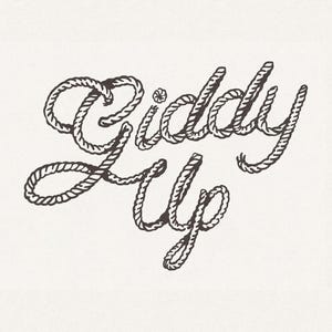 Giddy up Rope Lettering PNG & SVG Download | Country Cowgirl Clipart ...