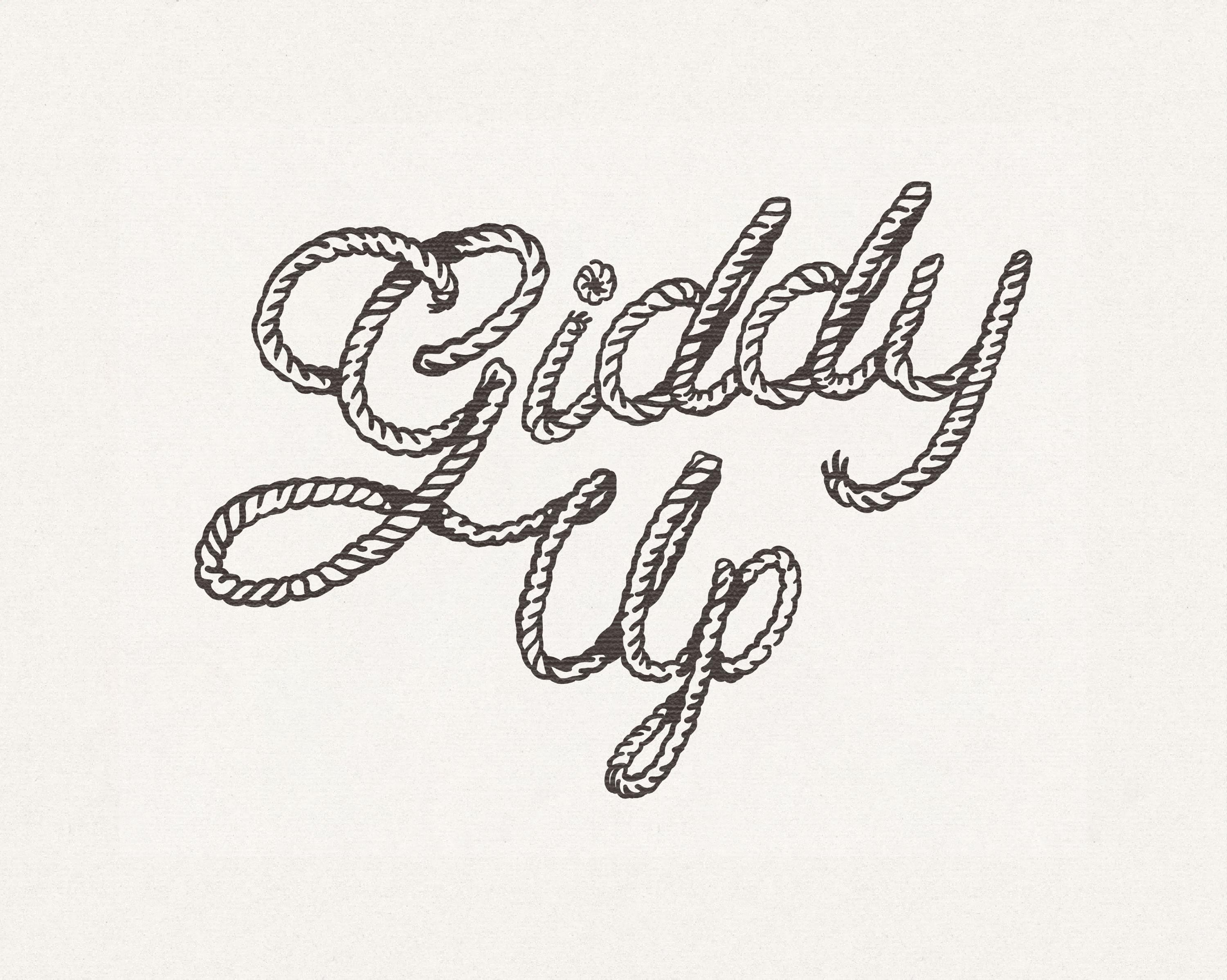 Giddy up Rope Lettering PNG & SVG Download | Country Cowgirl Clipart ...