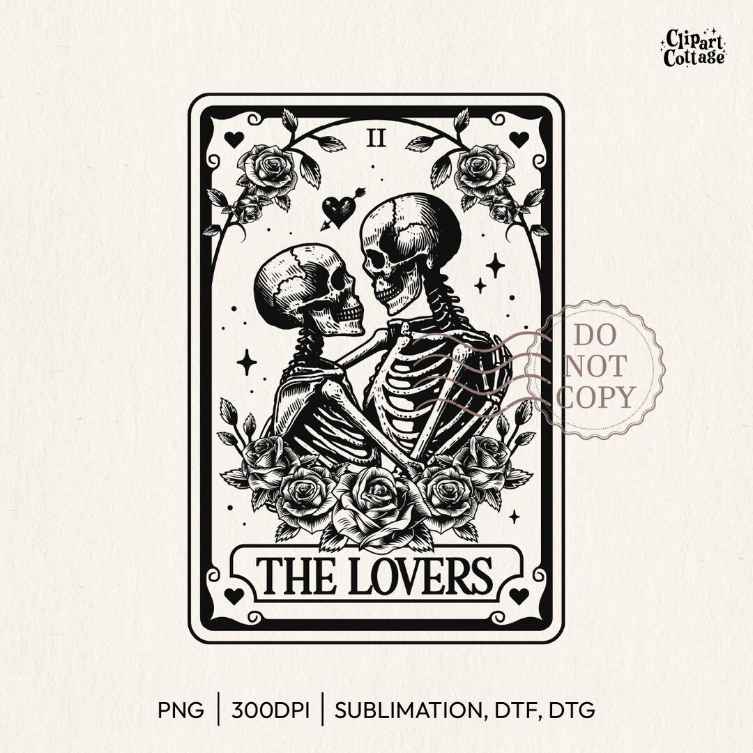 The Lovers Tarot Card PNG, the Lovers PNG, the Lovers Png, Skeleton ...