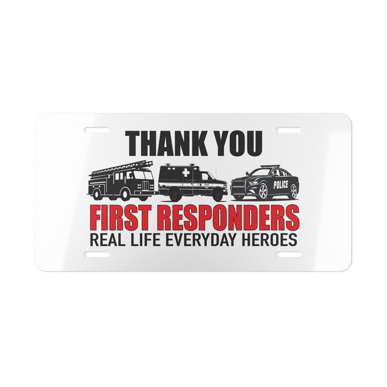 Thank You First Responders Vanity Plate - Etsy