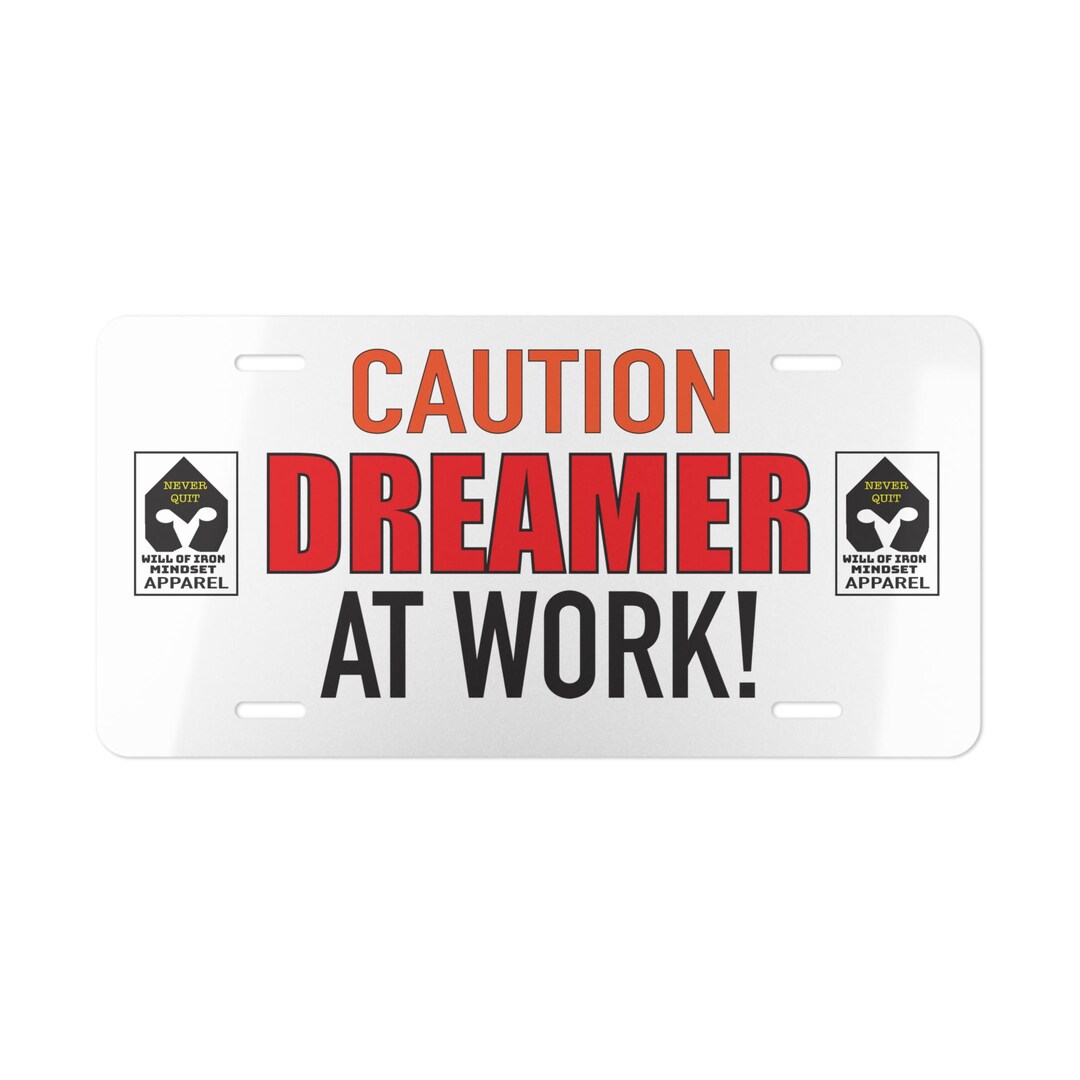 Dreamer at Work Vanity Plate - Etsy