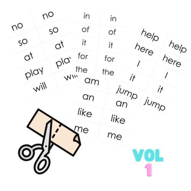 Memory Sight Word Game VOL 1- Printable - Etsy