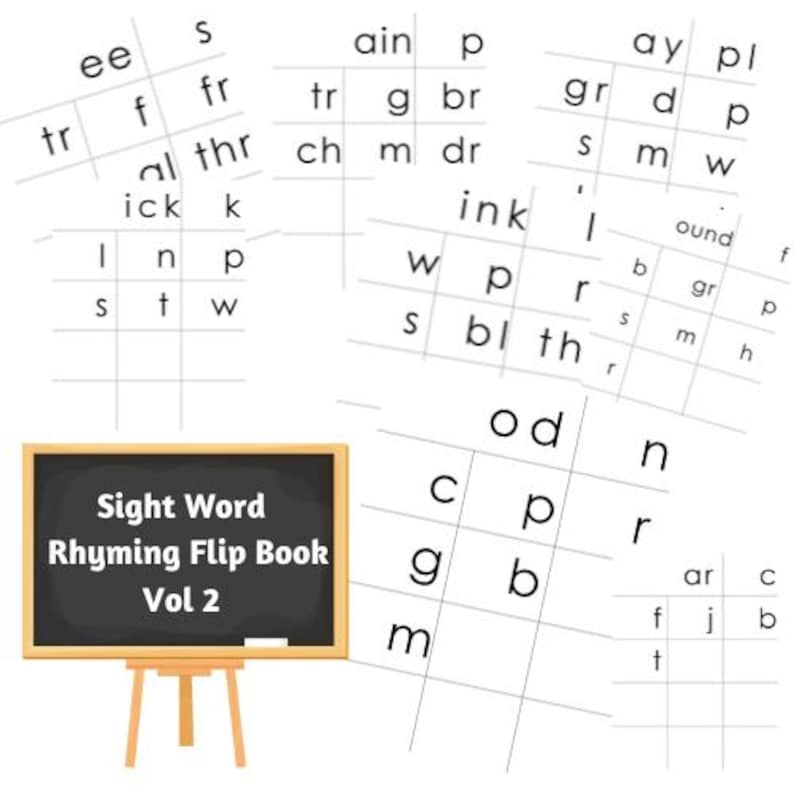 Printable Rhyming Words Flip Book (20)- Fun and Engaging Learning Tool ...