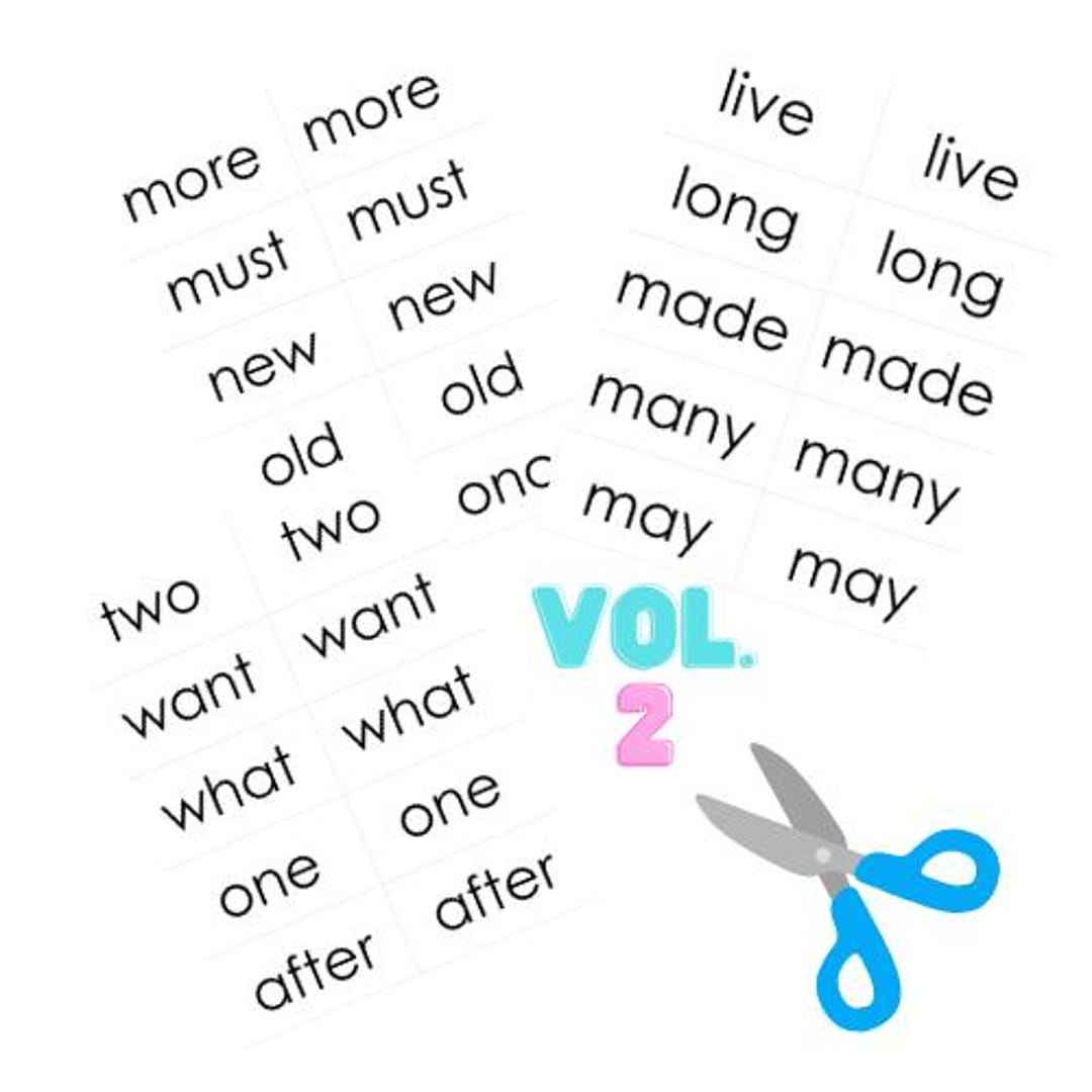 Memory Sight Word Game VOL 2- Printable - Etsy