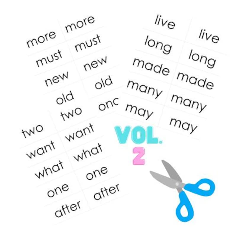 Memory Sight Word Game VOL 2- Printable - Etsy