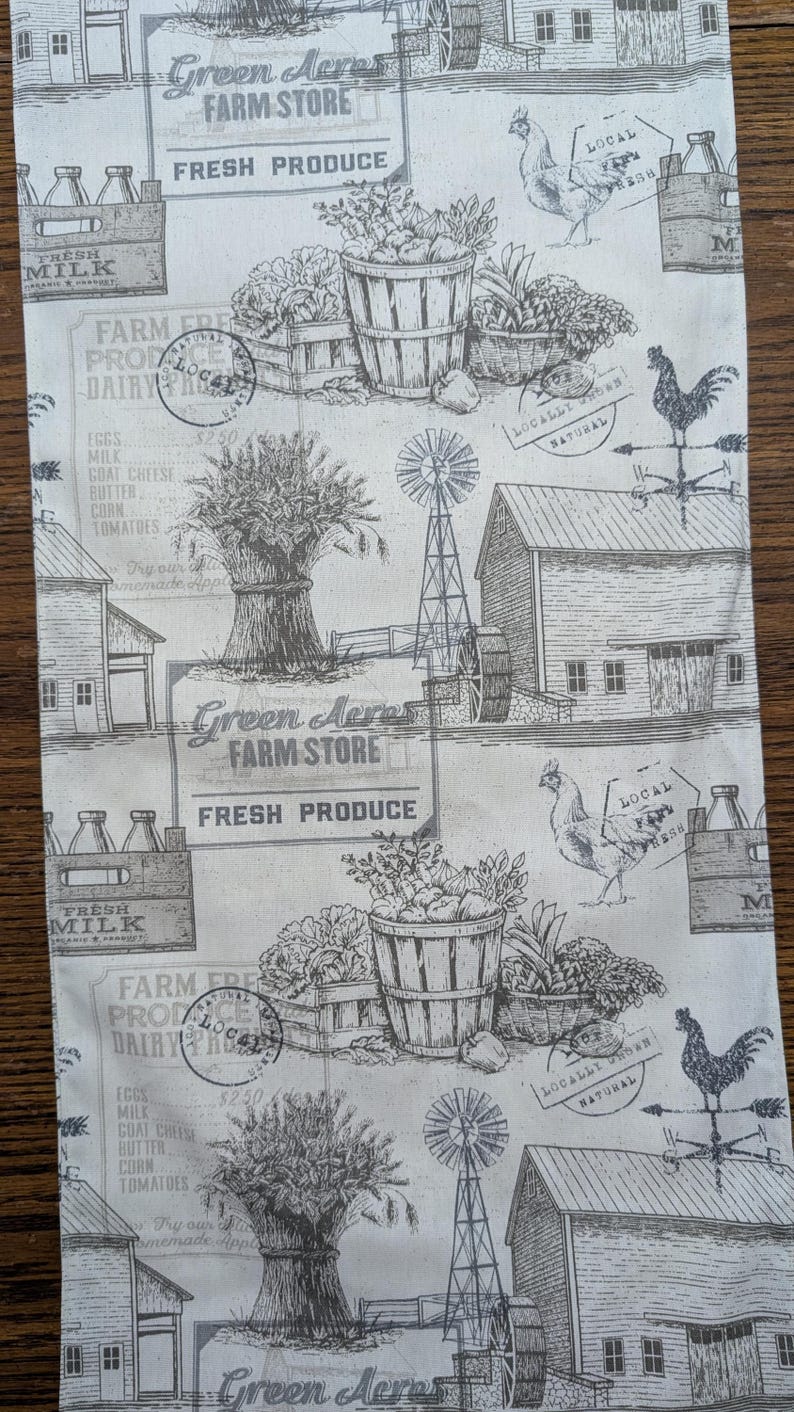 Farm Fresh Milk Farmhouse (duck Cloth) Curtain Valance Pillowcase - Etsy