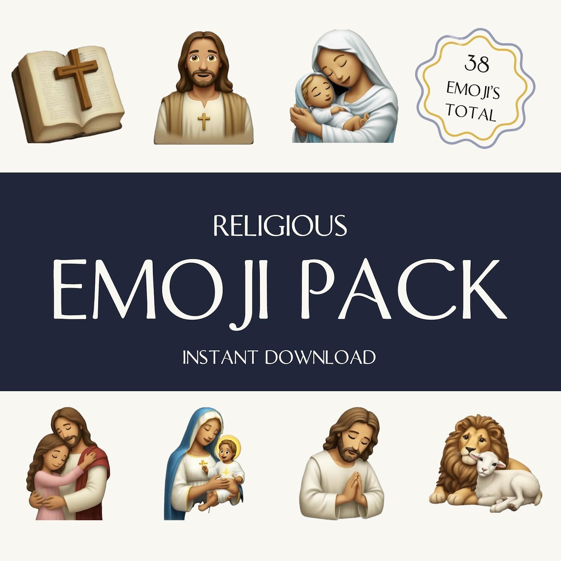 Religious / Christian / Jesus iPhone Emoji Pack Ios18 Apple Stickers ...