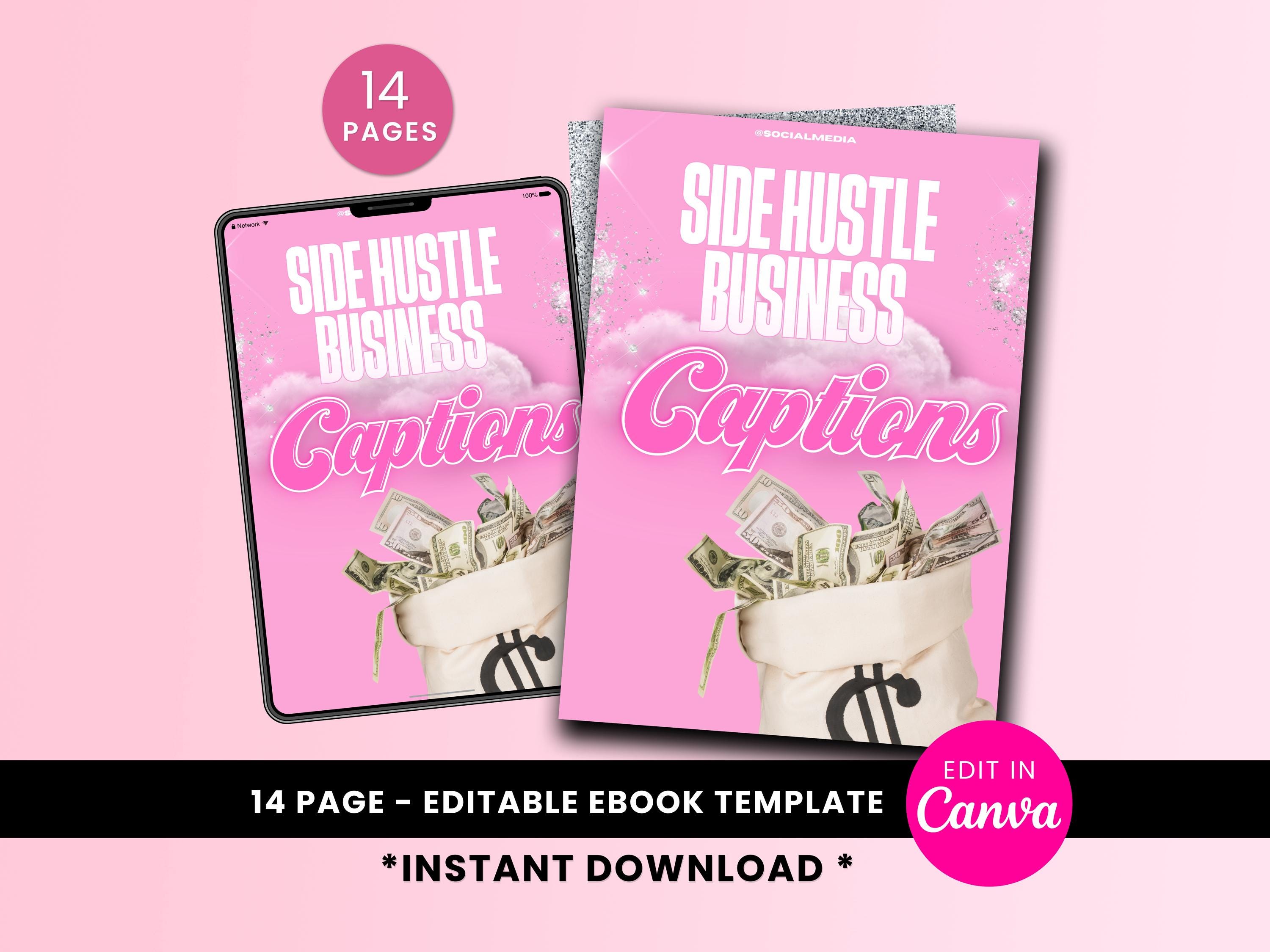 Social Media Caption Pack, 100 Engaging Business Side Hustle Quotes ...