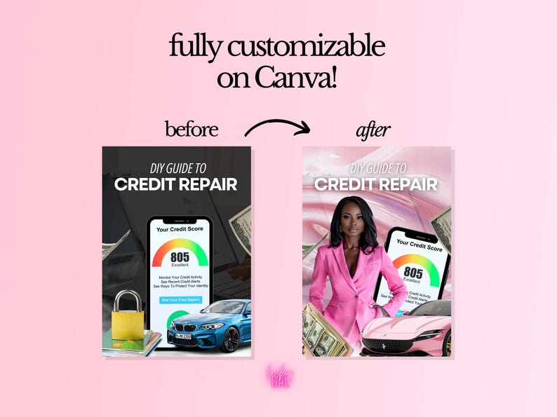 Credit Repair DIY Guide Ebook Canva Editable Template | Personal ...