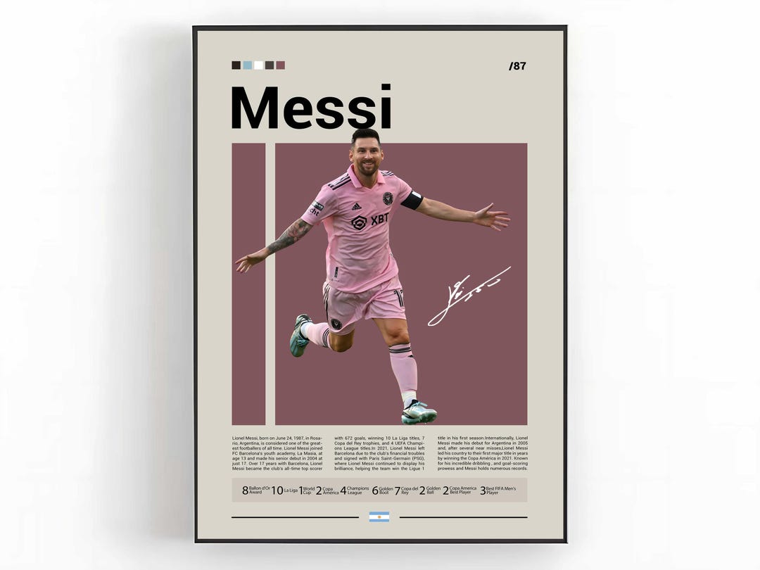 Lionel Messi Inter Miami Wall Art - Etsy
