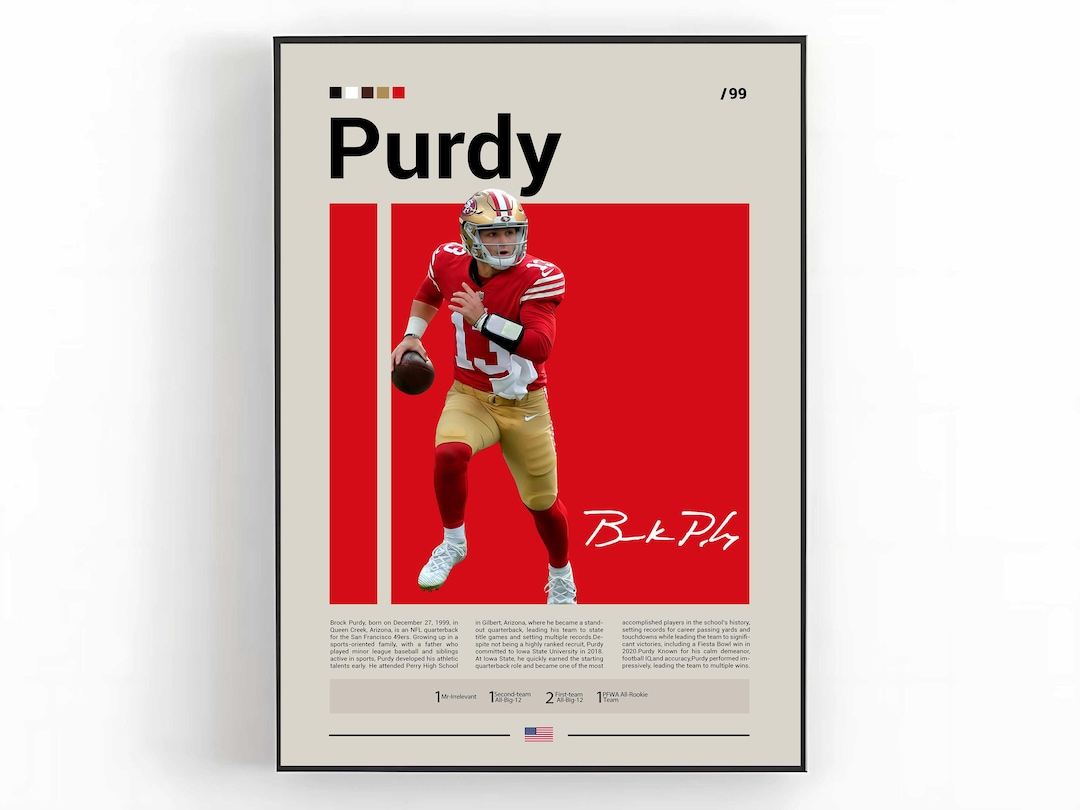 Brock Purdy Poster, San Francisco 49ers Print, NFL Wall Art, Football ...