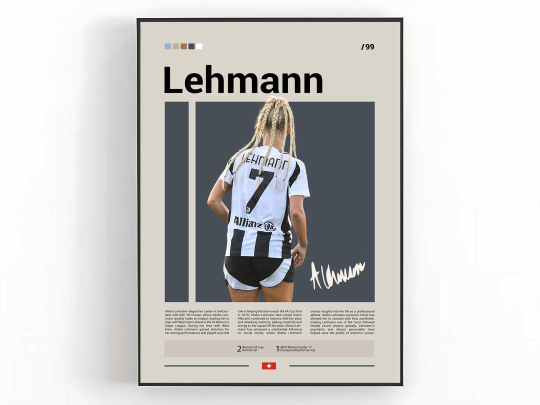 Alisha Lehmann Poster, USWNT Wall Art, Soccer Print, Lehmann Decor, US ...