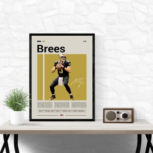 Drew Brees Poster, New Orleans Saints Print, NFL Wall Art, Football ...