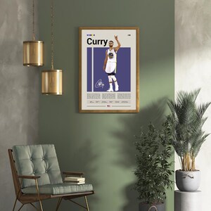 Stephen Curry Poster, Golden State Warriors Art, NBA Basketball Print ...