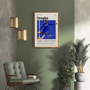 Didier Drogba Poster, Chelsea FC Wall Art, Drogba Soccer Print, Chelsea ...