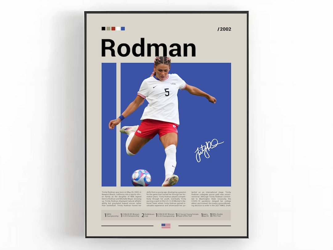 Trinity Rodman Poster, USWNT Soccer Wall Art, Women’s Football Print ...