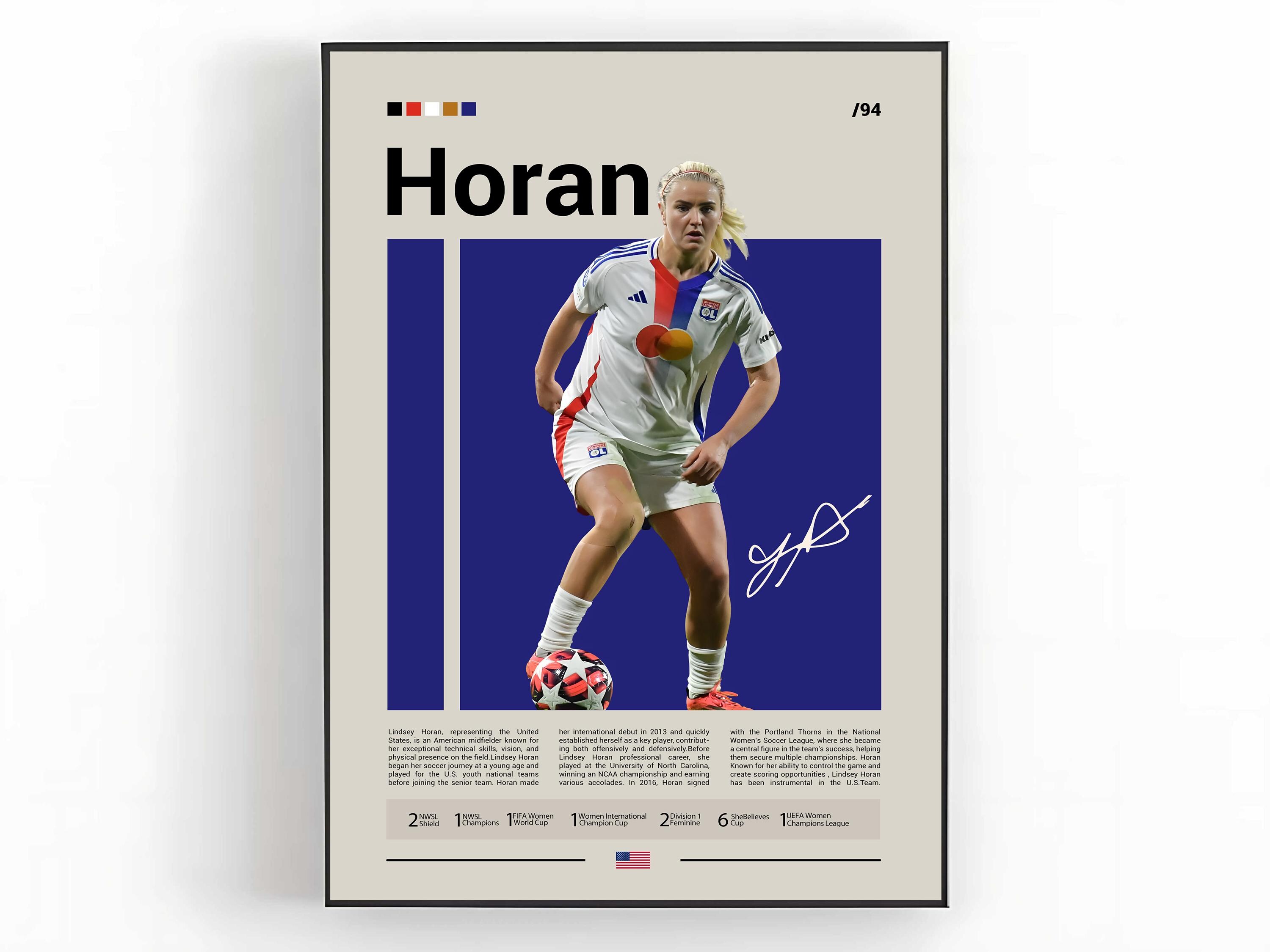 Lindsey Horan Poster, USWNT Wall Art, Soccer Print, Horan Decor, US ...