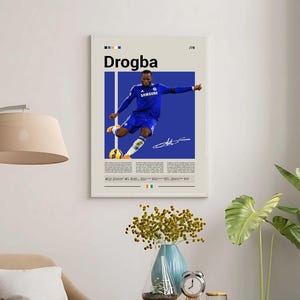 Didier Drogba Poster, Chelsea FC Wall Art, Drogba Soccer Print, Chelsea ...