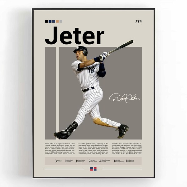 Derek Jeter Poster - Etsy