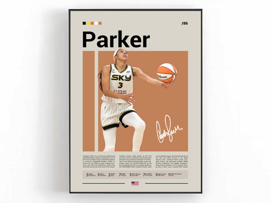 Candace Parker Poster, LA Sparks Print, WNBA Basketball Art, Sports ...