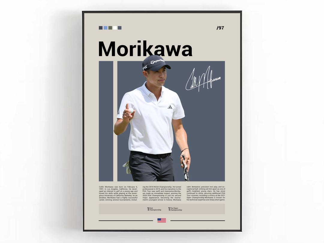 Collin Morikawa Golf Poster, PGA Tour Champion Print, Golf Wall Art ...