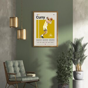 Stephen Curry Poster, Golden State Warriors Print, NBA Superstar Art ...