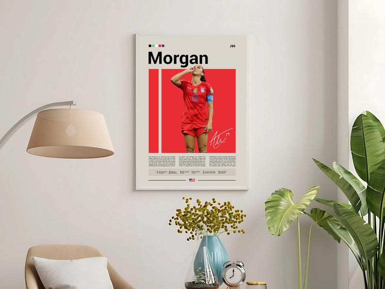 Alex Morgan Poster, USWNT Soccer Wall Art, Women’s Football Print ...
