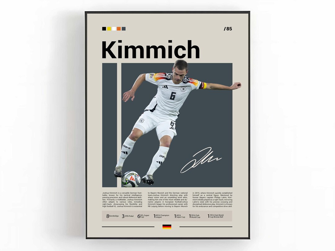 Joshua Kimmich Poster, Bayern Munich Wall Art, Soccer Print, Kimmich ...
