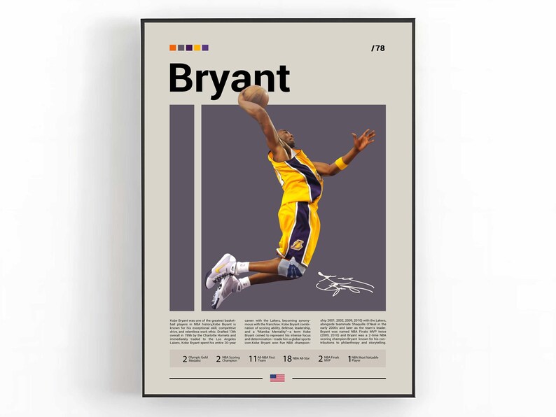 Kobe Bryant Dunk LA Lakers Print - Etsy
