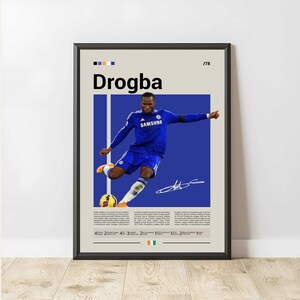 Didier Drogba Poster, Chelsea FC Wall Art, Drogba Soccer Print, Chelsea ...