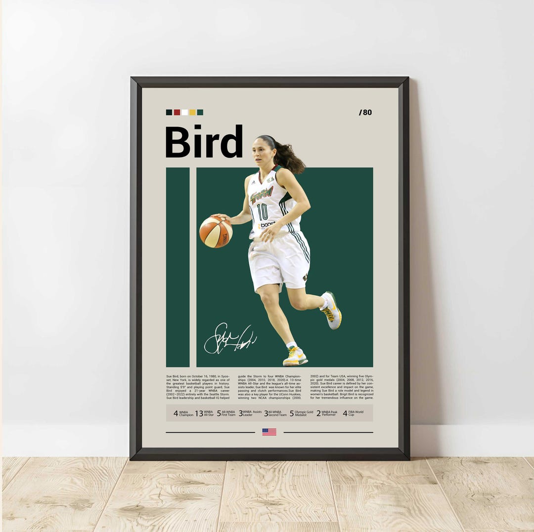 Sue Bird Poster, Seattle Storm Print, WNBA Basketball Art, Sports ...