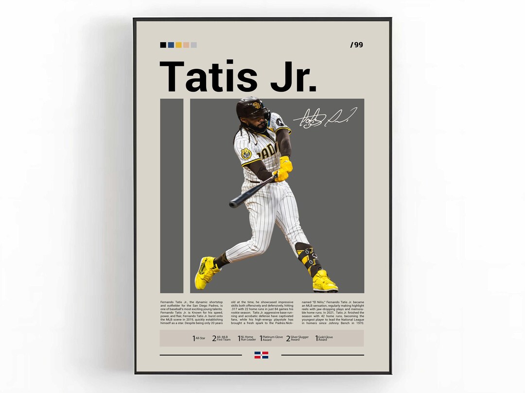 Fernando Tatis Jr. Poster, San Diego Padres Print, MLB Wall Art, Padres ...