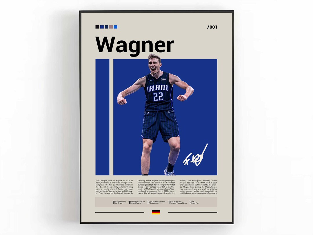 Franz Wagner Poster, Orlando Magic Print, NBA Basketball Art, Sports ...