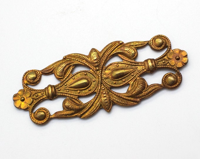 Oxidized Brass Victorian Stamping - Etsy